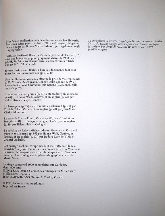 RAR Franz Gertsch Grossformatige Holzschnitte Bois gravés | Kaufen auf Ricardo