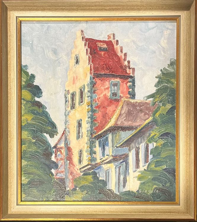 Dorf Ansicht Gemälde Signiert | Kaufen auf Ricardo