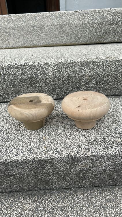 Coppia pomelli legno massello torniti, ideali restauro (Gebraucht) in ...