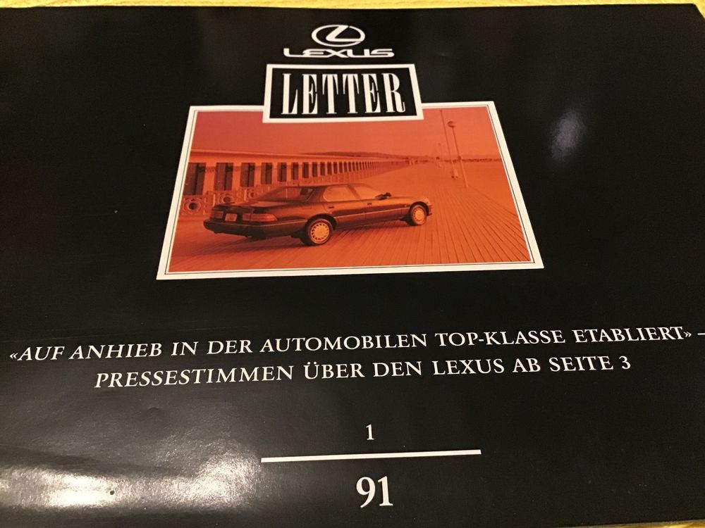 Lexus Letter Verkaufsprospekt 20 Seiten 1/1991 (Gebraucht) in ...