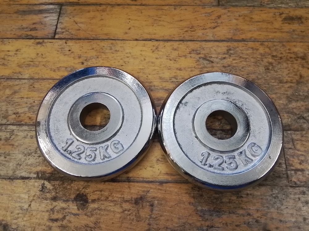 Zwei Hantelscheiben 1,25kg 3cm Krafttraining Bodybuilding | Kaufen auf Ricardo