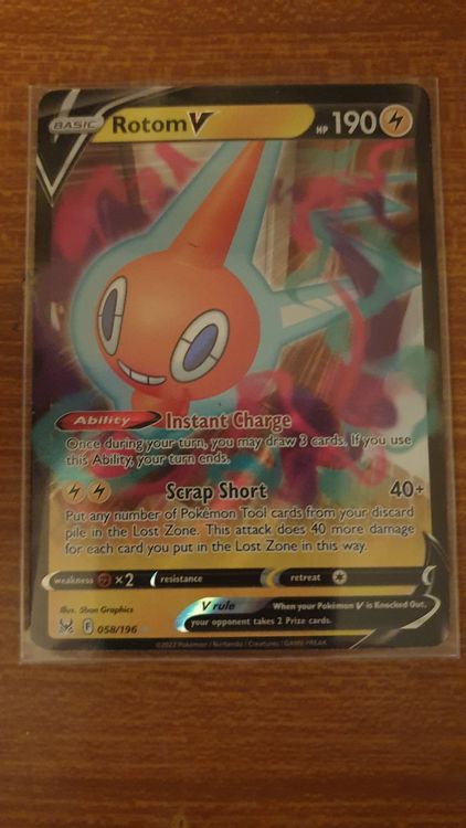 Pokemon TCG 2022 Rotom V Ultra Rare 58/196 Lost Origin | Kaufen auf Ricardo
