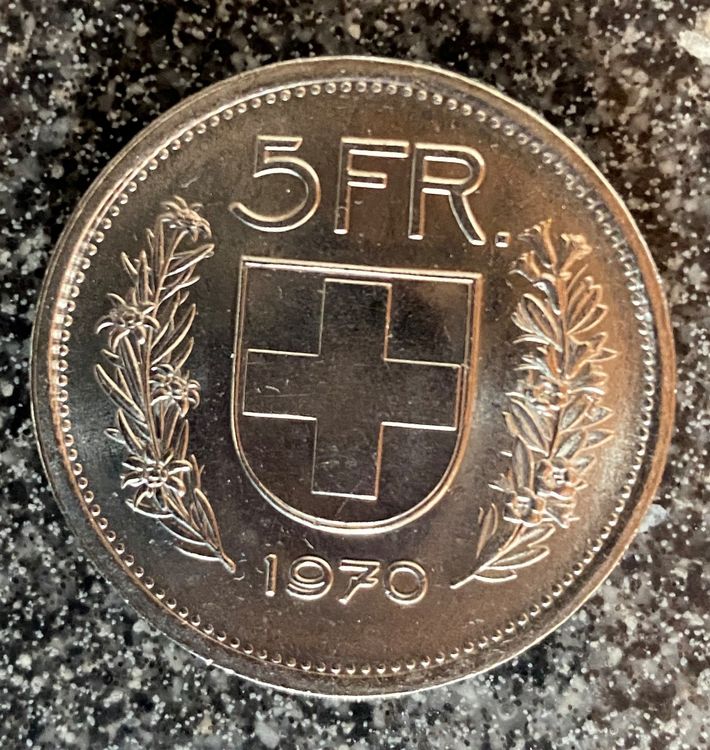 5 Franken 1970 unz-stgl. Cu/Ni Wie neu (Gebraucht) in Oensingen für CHF 12 – mit Lieferung auf ...