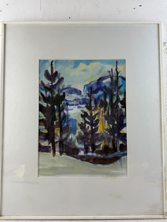 Original Aquarell Winterlandschaft, signiert & gerahmt. (Gebraucht) in Neuhausen am Rheinfall ...