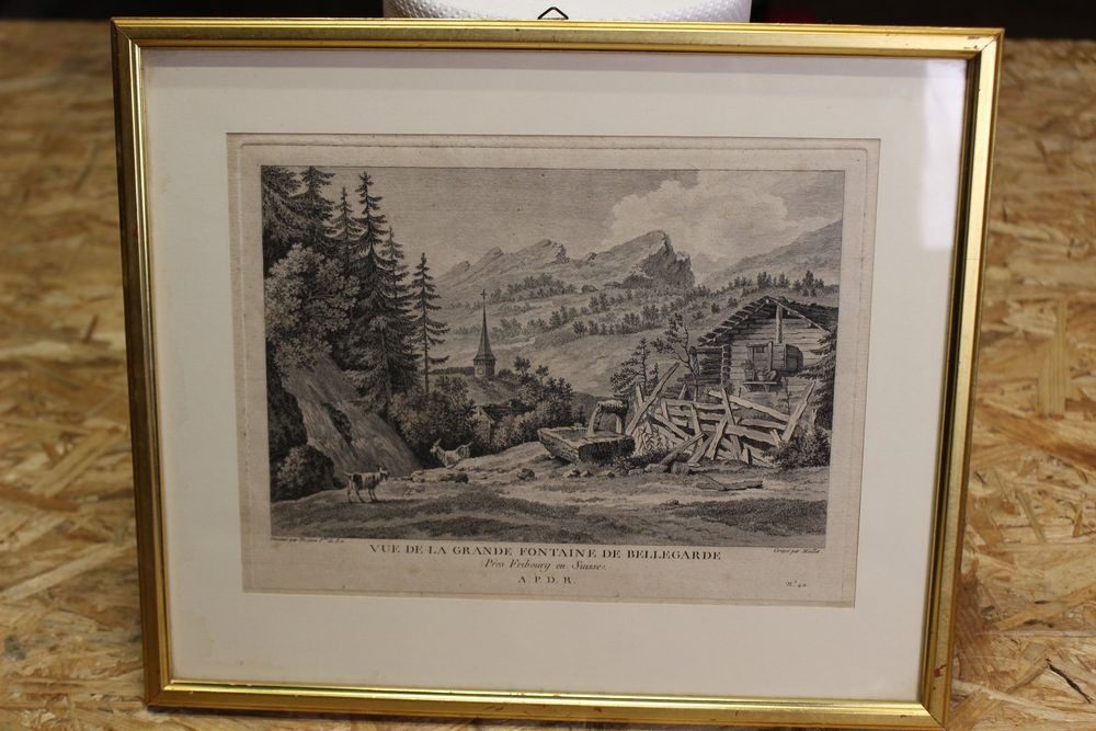 Antiker Kupferstich "Vue de la grande Fontaine de Bellegarde | Kaufen auf Ricardo