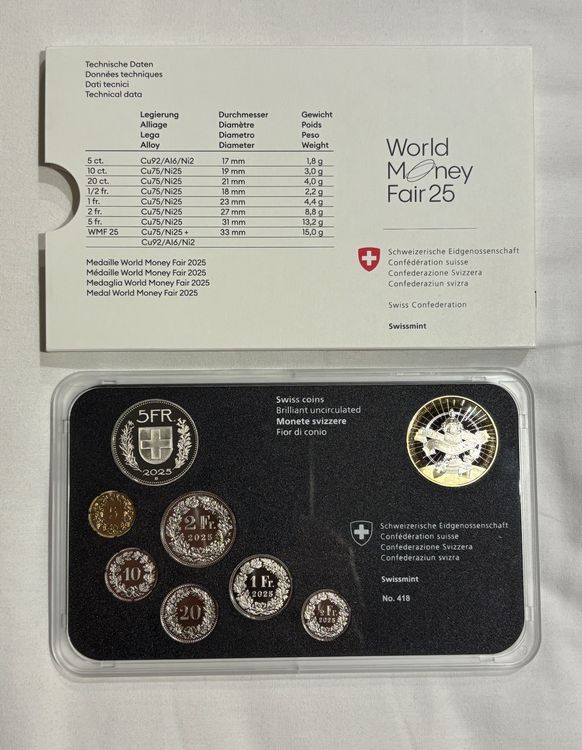 Spezial Münzsatz WMF Schweiz 2025 World Money Fair Berlin (Neu und originalverpackt) in Baar für ...