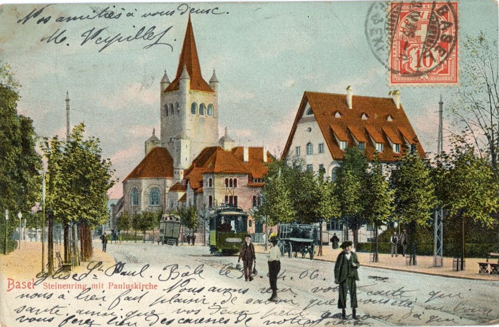 Basel BS - Steinenring mit Tram um 1906 (Gebraucht) in Brig für CHF 6.3 ...