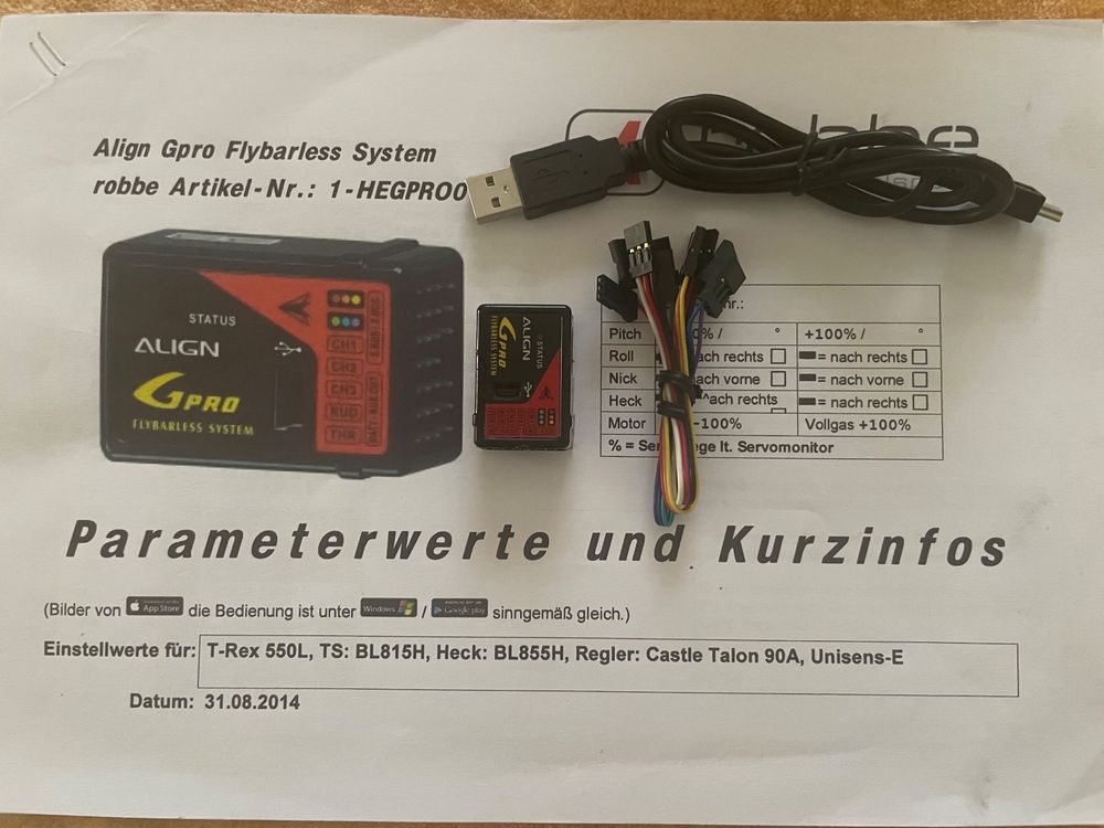 Gpro Align Flybarless System (Gebraucht) in Aesch BL für CHF 35 – mit Lieferung auf Ricardo kaufen