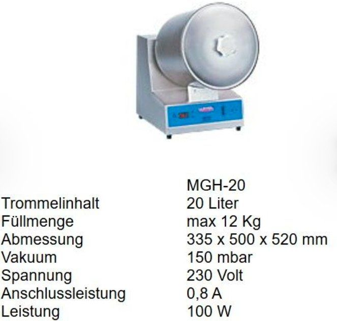WASTRO MGH-20 Fleischveredelungsgerät Meat-Marinator (D'occasion) à ...