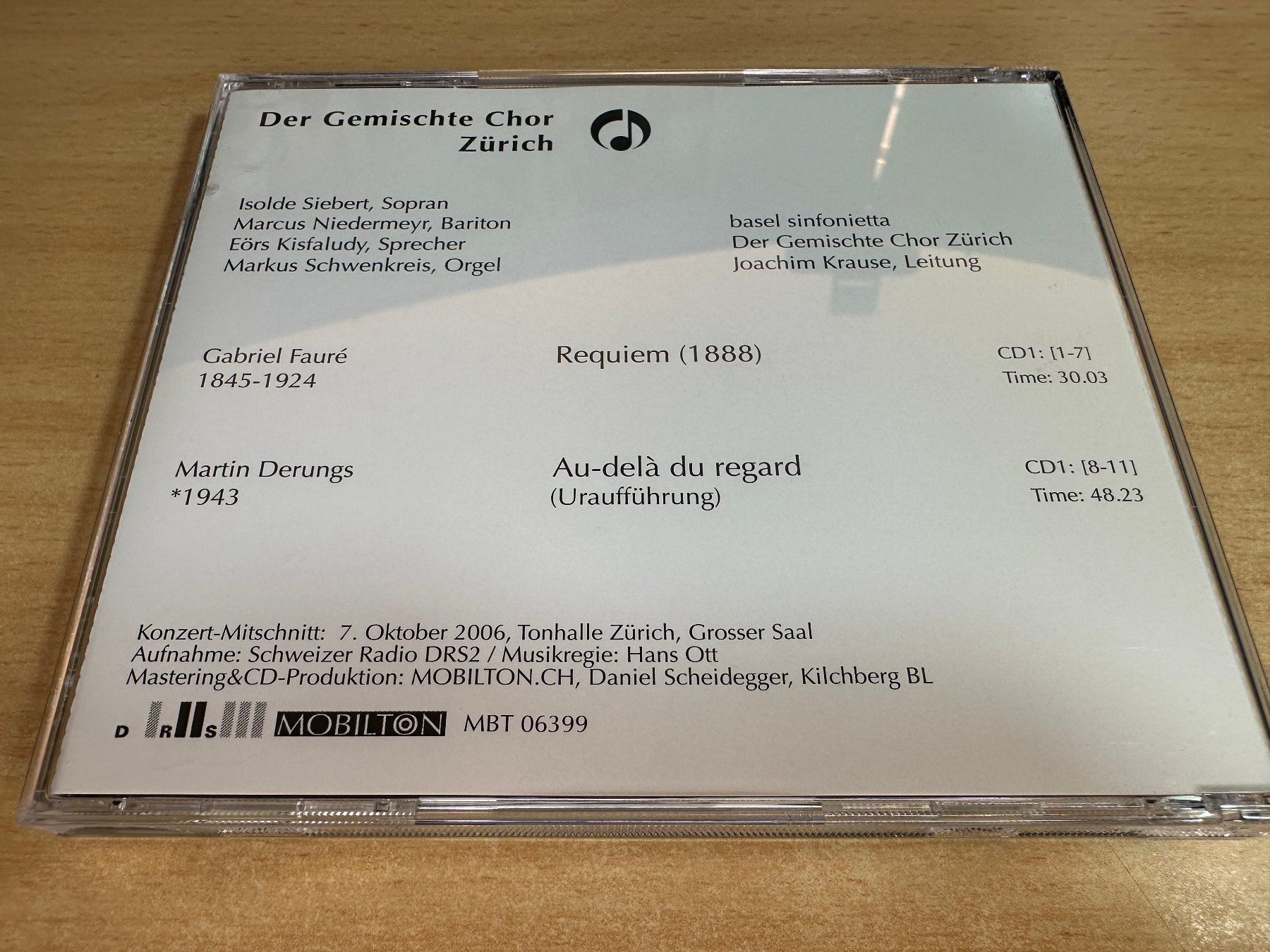 G2 Gabriel Fauré, Martin Derungs - Der Gemischte Chor Zürich (Gebraucht ...