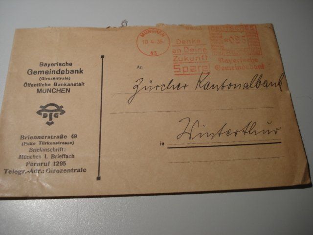 Brief 1935, Bayerische Gemeindebank ,Frankiermaschine | Kaufen auf Ricardo