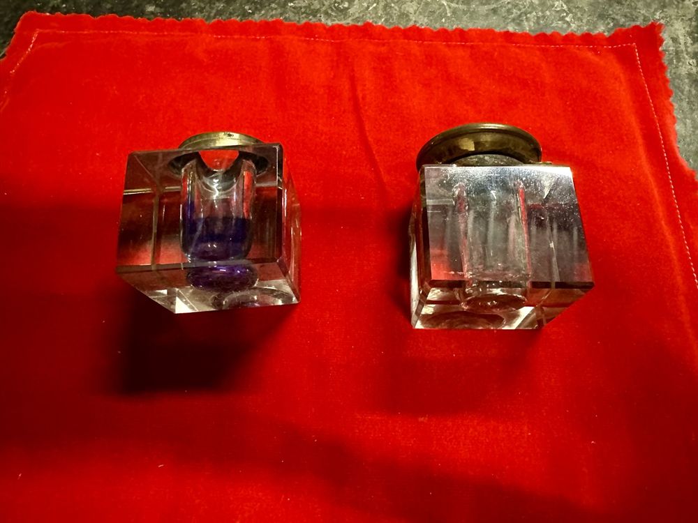 Paire d’ encriers anciens en verre. | Kaufen auf Ricardo