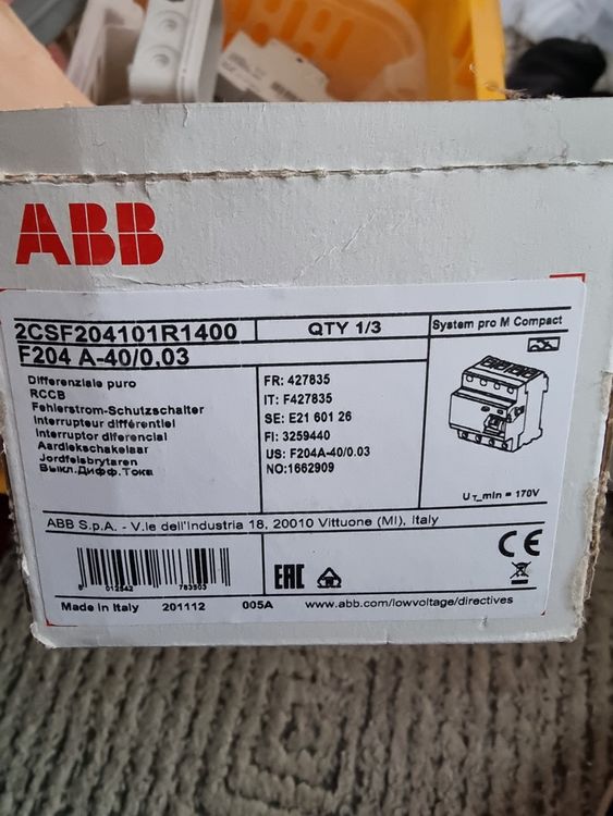 ABB FI Schutzschalter F204 A-40 (Neu und originalverpackt) in für CHF 40 – mit Lieferung auf ...