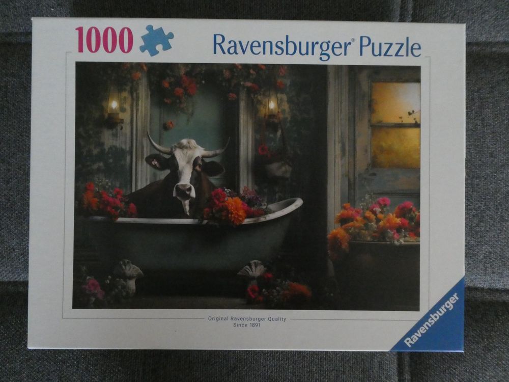 Die Kuh in der Badewanne Ravensburger-Puzzle 1'000 Teile (Neu (gemäss Beschreibung)) in ...