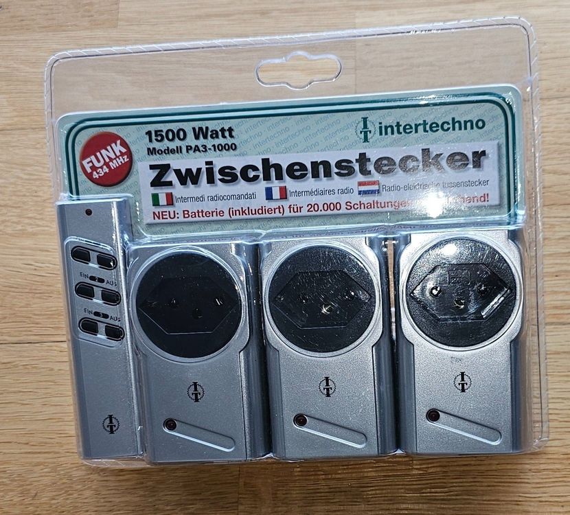 Funk-Zwischenstecker Set IT-1500, 3-fach inkl. Fernbedienung (Neu und originalverpackt) in ...