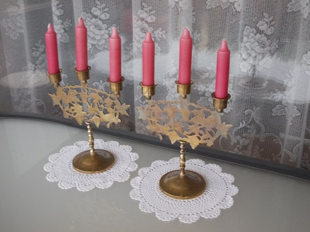 Alte 3 flammige Messing *Kerzenständer* im Paar 1960er Jahre (Gebraucht) in Ostermundigen für ...