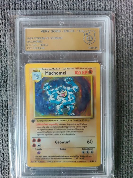 Pokemon Karte gegradet 1. Edition Machomei Base Set (Gebraucht) in Fideris für CHF 40 – mit ...