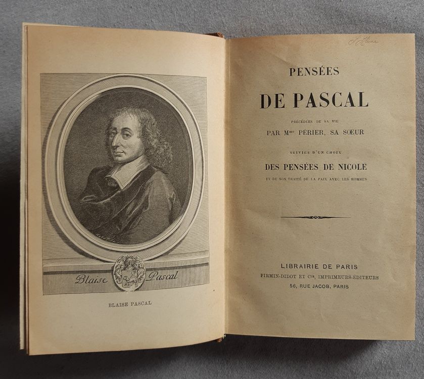 Livre : Blaise Pascal, Pensées. (D'occasion) à La Neuveville pour CHF ...