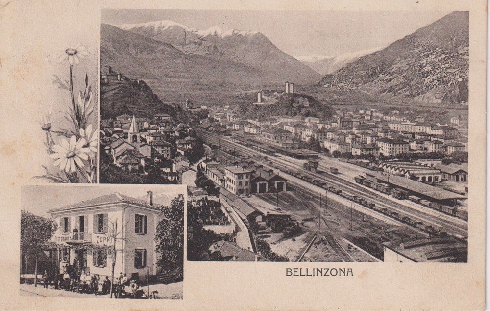 AK Bellinzona - Ristorante Zoppi e stazione, 1921 RARA! (Usato) a Riva ...