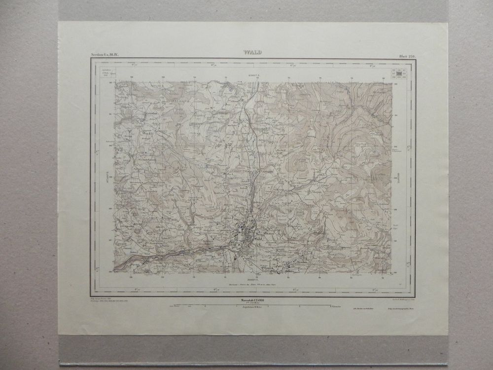 Ungefaltet Landkarte Wald ZH 1944 Laupen Dürnten Gibswil (Gebraucht) in Siebnen für CHF 27 – mit ...