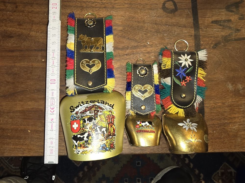 3 Schweizer Kuhglocken Souvenir Glocken Set (Q) (Gebraucht) in für CHF ...