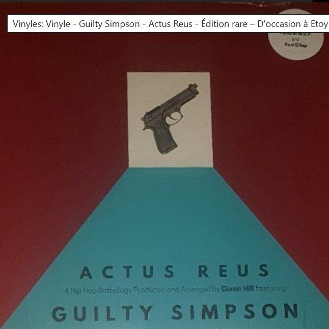 Vinyle Guilty Simpson - Actus Reus - Édition rare Hip Hop! (Gebraucht ...
