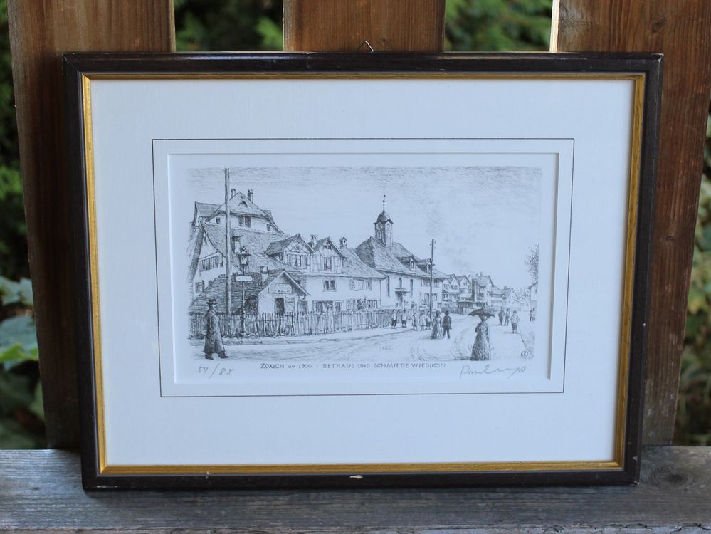 Paul Wyss sig. Grafik 54/85 Zürich Bethaus Schmiede Wiedikon | Kaufen auf Ricardo