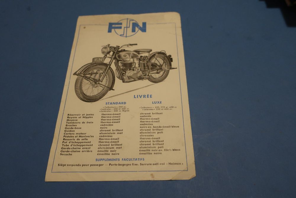 MOTO FN PROSPECTUS OLDTIMER VINTAGE (Gebraucht) in Bellevue für CHF 5 ...