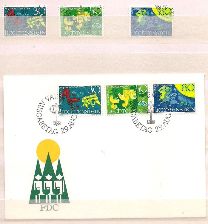 Liechtenstein: 1968 Sagen2 mit FDC, Viererblocks und Einzel! | Kaufen auf Ricardo