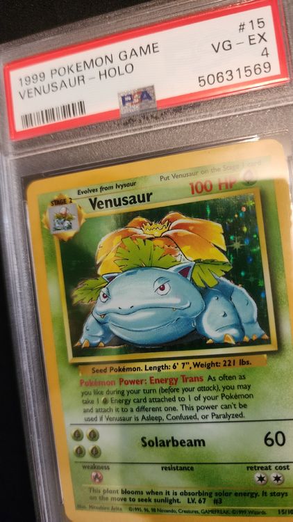 Venusaur Base set - PSA 4 - 15/102 - carte Pokémon rare 1999 (Neu ...