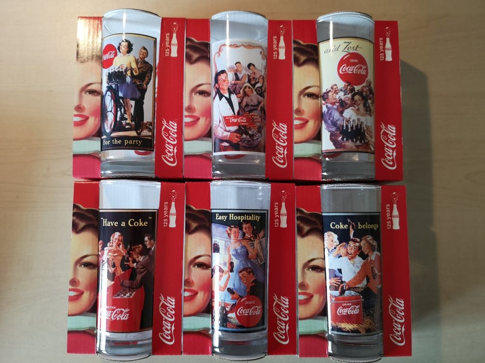 Coca Cola 125 Jahr Retroglas 27 cl - Komplette Kollektion | Kaufen auf ...