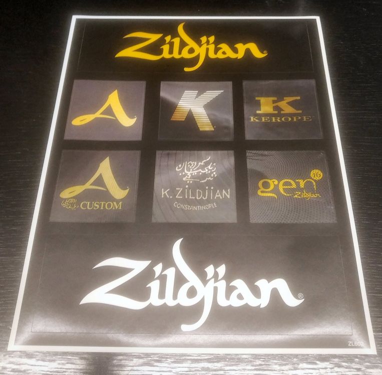 COLLECTORS STUFF Zildjian Cymbals Sticker Sheet (Neu und ...