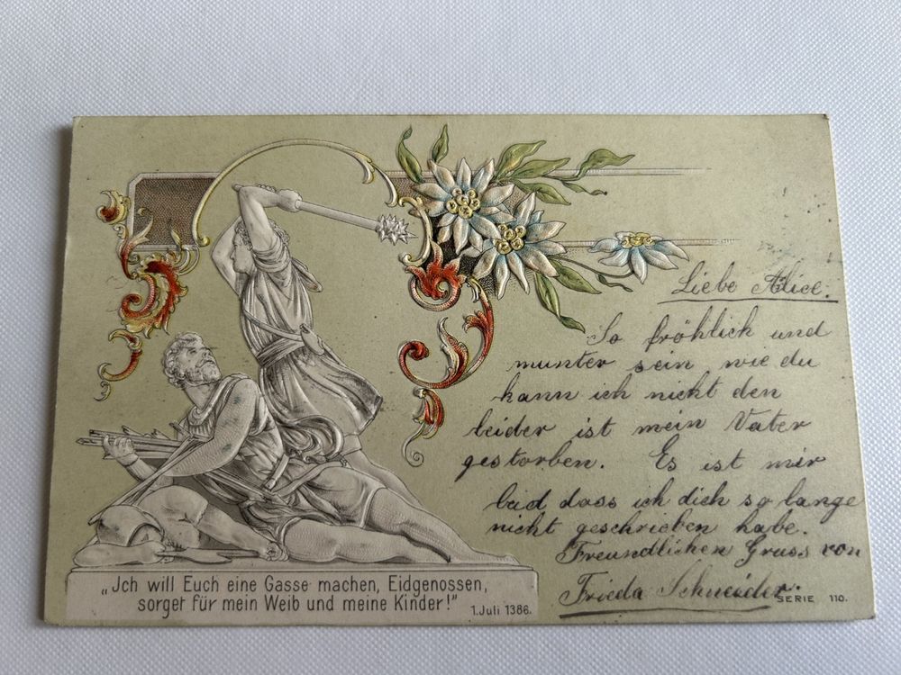 Alte Präge-Litho 1901 Eidgenosse (Gebraucht) in Fanas für CHF 6.8 – mit ...