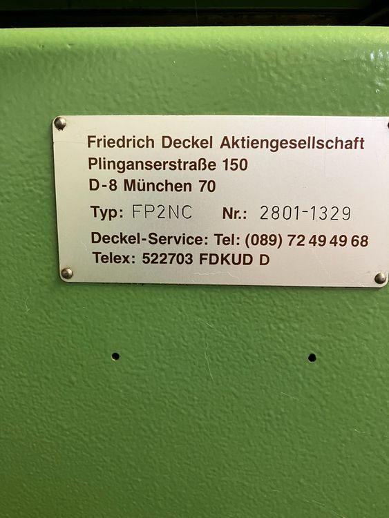Fräsmaschine Deckel FP2 NC mit viel Zubehör + Dokumentation | Kaufen ...