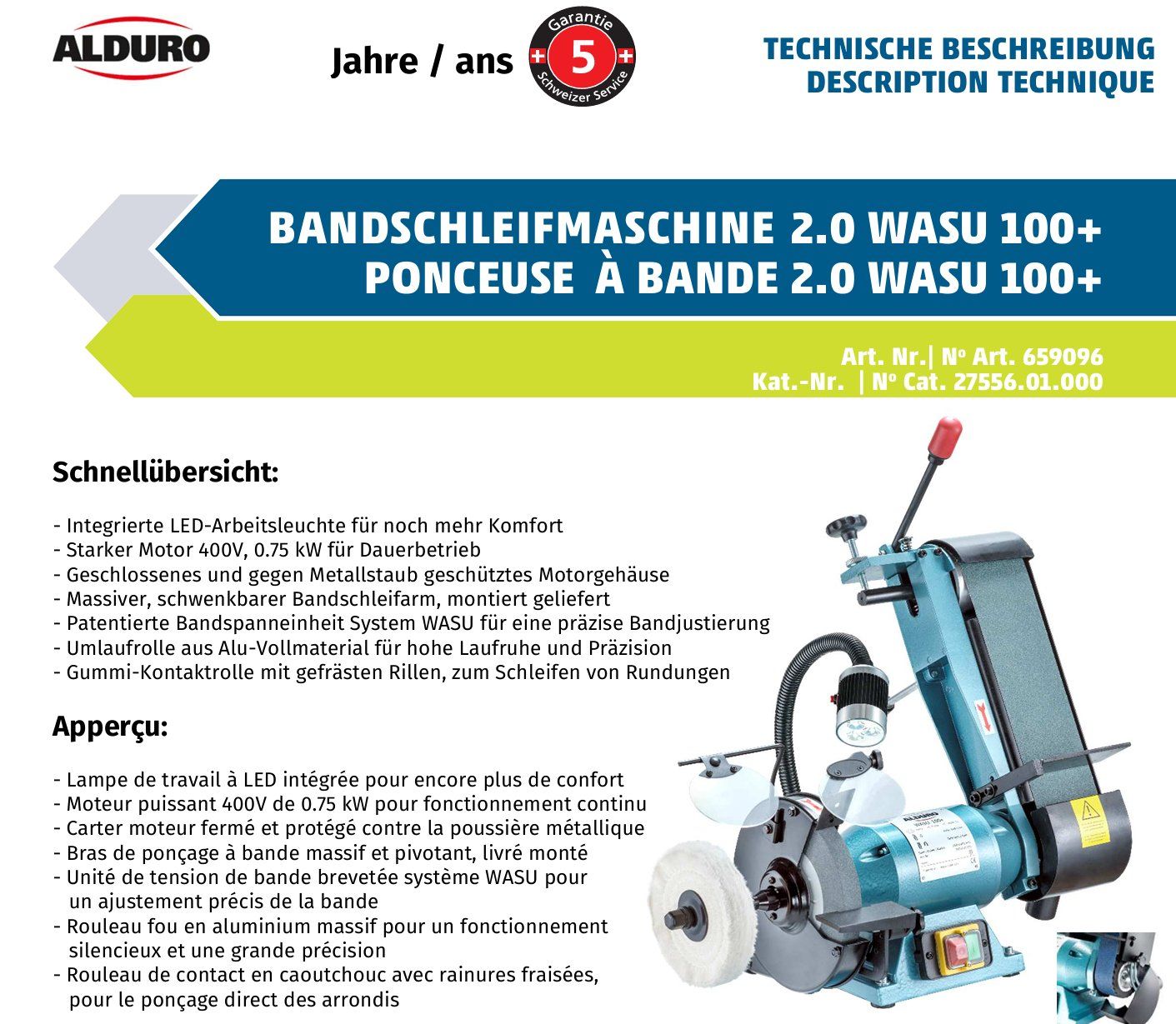 ALDURO Bandschleifmaschine WASU 2.0 100+ (Neu und originalverpackt) in ...