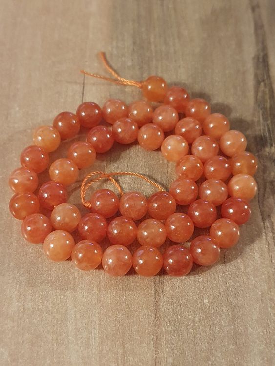 1 Strang Natürliche Orange Jade Stein Perlen 8 mm (Neu (gemäss ...