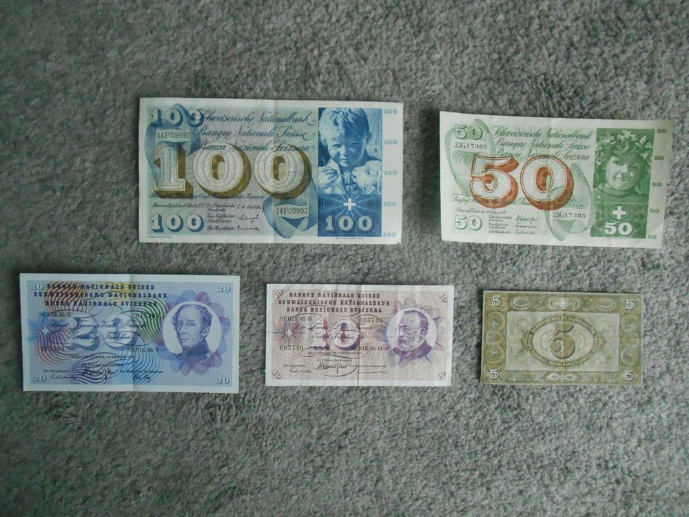 Alte Banknoten Schweiz (Gebraucht) in Möhlin für CHF 69 – mit Lieferung ...