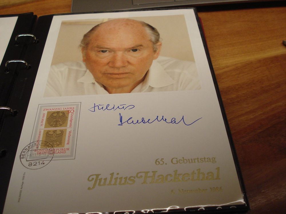 Beleg Autogramm Julius Hackethal, 1986, Arzt (Gebraucht) in Niederwil ...