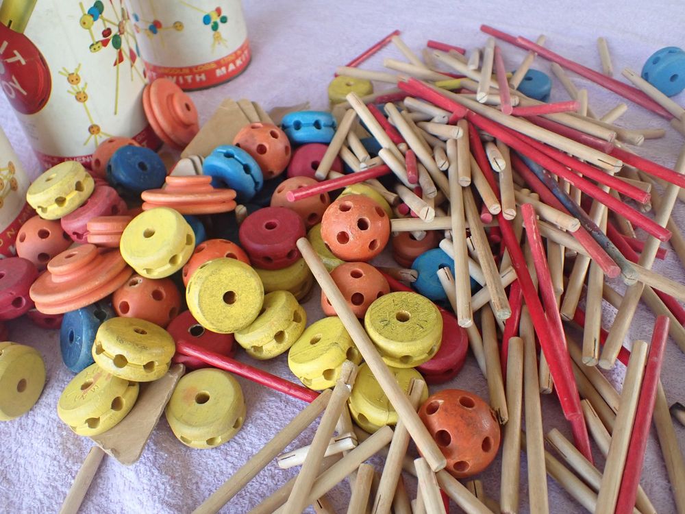 3 schöne alte Dosen MAKIT TOY Baukasten aus den 50er Jahren (Gebraucht ...