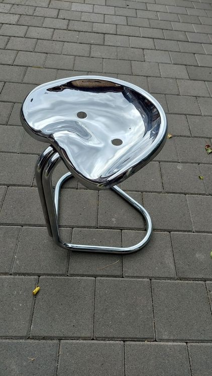 Chrom-Tractorhocker Rodney Kinsman für Bieffeplast Italien (Gebraucht ...