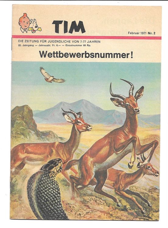 Tim Heft Nr. 2 Februar 1971, Atar Verlag, Hergé (Gebraucht) in Winterthur für CHF 36 – mit ...