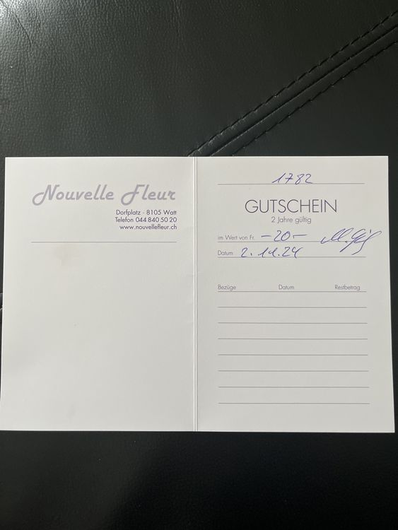 Gutschein Nouvelle Fleur, Wert CHF 20.- (Neu und originalverpackt) in Volketswil für CHF 5 – mit ...