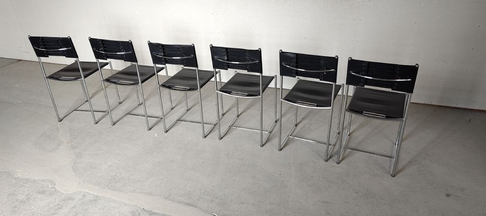 Set von 6 Lederstühlen, Giandomenico Belotti für Alias (Gebraucht) in ...