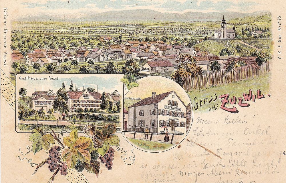 Gruss aus Zuzwil (SG) Lithographie 1900 (Gebraucht) in Schlieren für CHF 35 – mit Lieferung auf ...