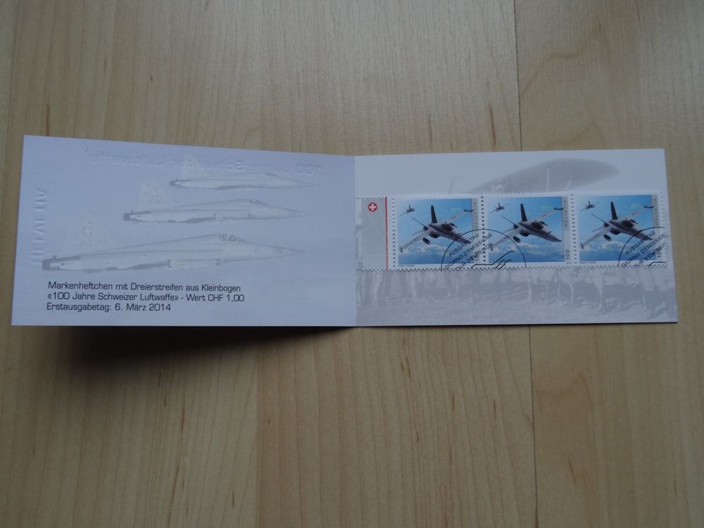 100 Jahre Schweiz.Luftwaffe Markenheft mit 3er Streifen 2014 | Kaufen auf Ricardo