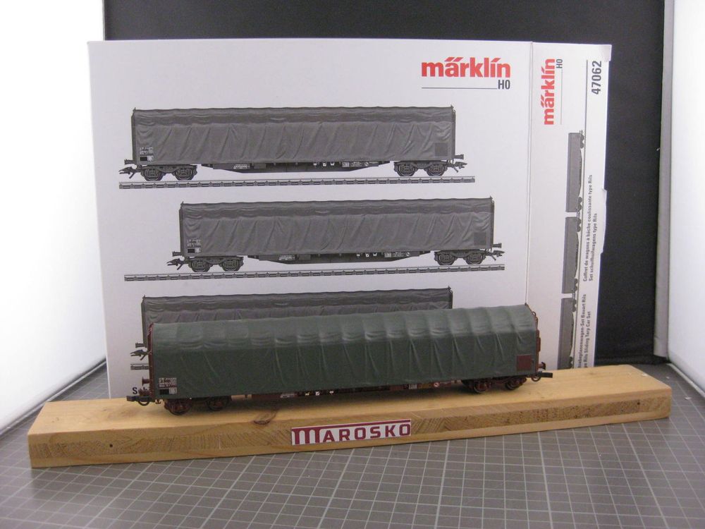 Märklin 47062 Schiebeplanenwagen-Set Bauart Rils, mit OVP, m (Neu ...