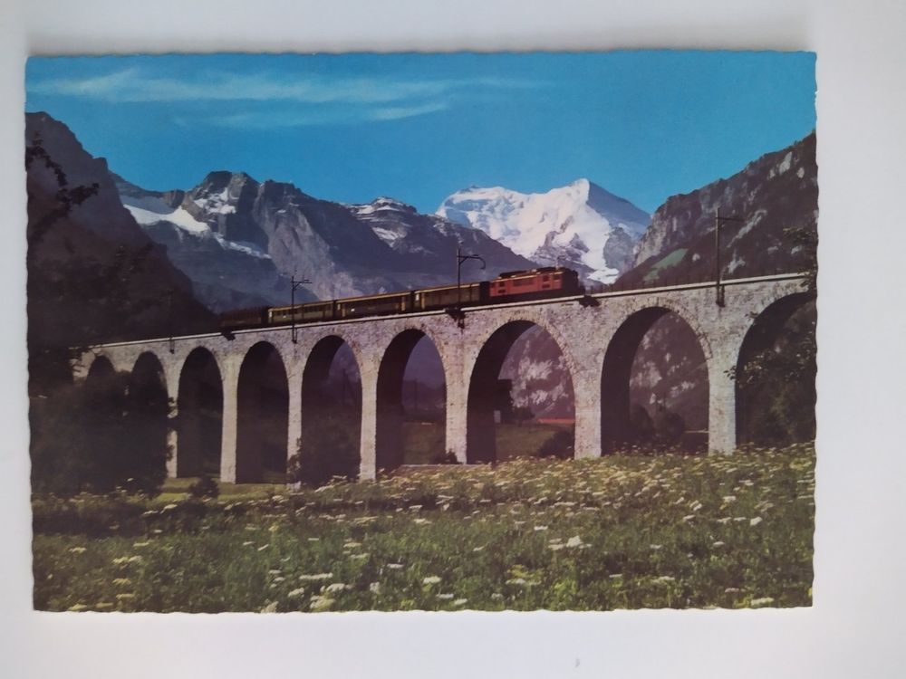 BLS Viadukt bei Frutigen, Foto Lörtscher, alt, ungelaufen | Kaufen auf ...