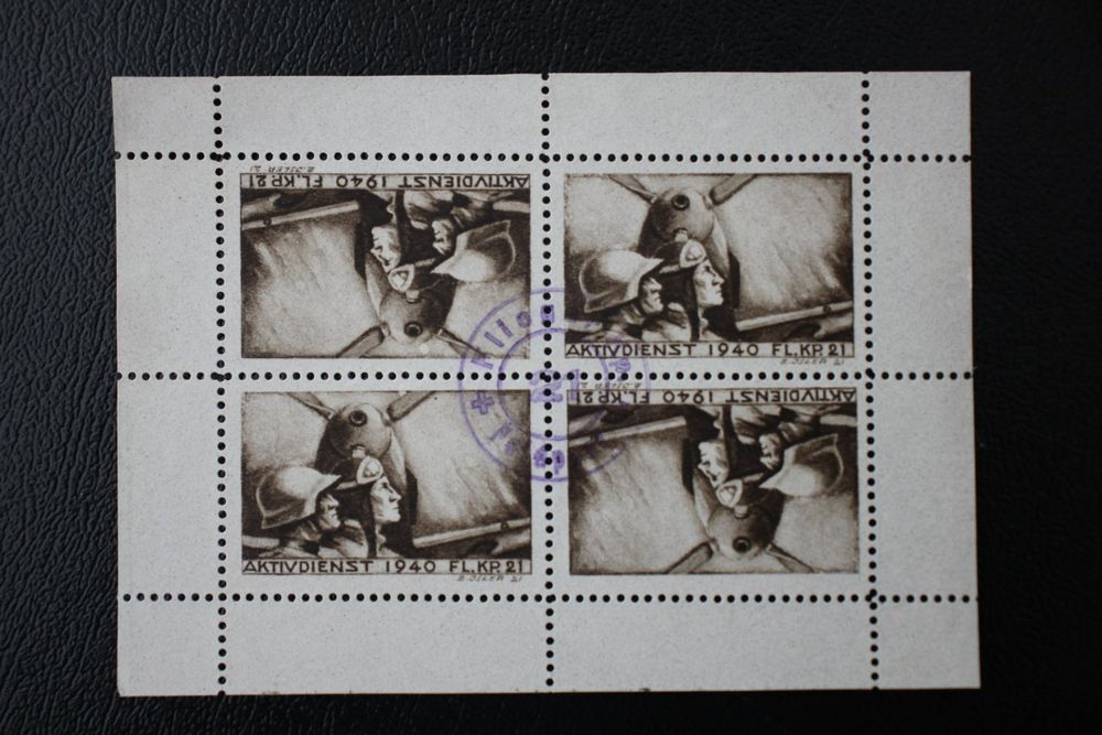 FL. KP. 21 AKTIVDIENST 1940 VIERERBLOCK gestempelt | Kaufen auf Ricardo