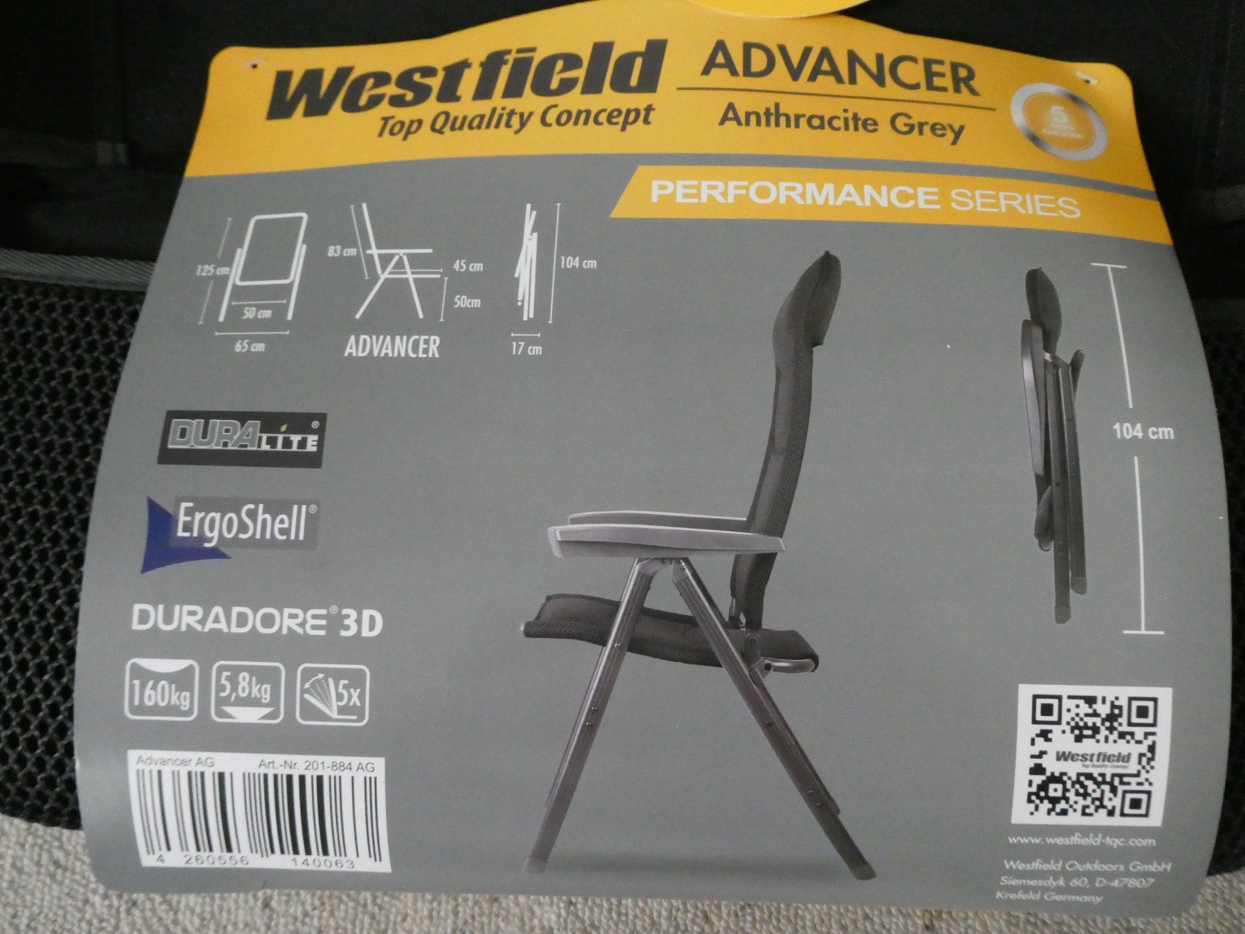 Klappstuhl Westfield Performance Advancer anthrazit-grau (Neuf (Voir ...