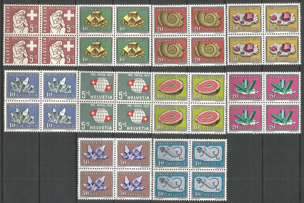 10 Blocs de Quatre 1958/59 ( Pro-Patria ) | Kaufen auf Ricardo